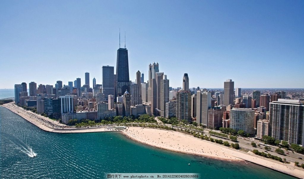 芝加哥金融商务区俯瞰图片_旅游度假_生活方式-图行天下素材网